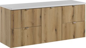 Comad Koupelnová skříňka pod deskové umyvadlo set Nova Oak 140 dub coast evoke/bílá