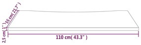 Deska psacího stolu 110 x 55 x 2,5 cm masivní borové dřevo - Default Title