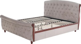 Postel s roštem, 180x200, šedohnědá Taupe Velvet látka, BARETO Kondela 0000402151