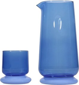Modrá skleněná karafa se sklenicí v sadě 1,4 l Marlo – ONA