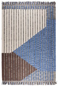 Modrý/hnědý bavlněný koberec 160x230 cm Hampton – Dutchbone