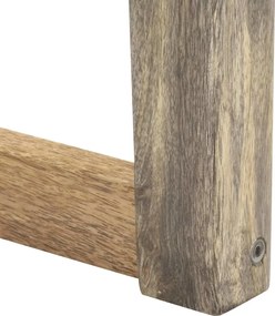 vidaXL Lavice 110 cm pravá kůže a masivní mangovníkové dřevo [321838] Barva: Hnědá