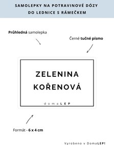 ZELENINA KOŘENOVÁ - Samolepka s rámečkem na dózy do lednice, 6 x 4 cm