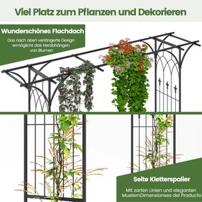 Costway Kovový Rose Arch Garden Arch pro popínavé rostliny Trellis Garden