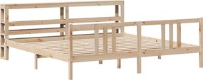 Rám postele s čelem 200 x 200 cm masivní borové dřevo 3305977