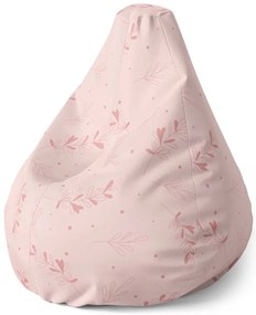 Sedací vak Pear růžové lístky - dětský, růžová