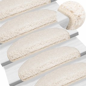 Schodové rohože 15 ks 65 x 21 x 4 cm bílé, půlkulaté, velké 133906