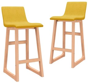 Barové židle 2 ks hořčicově žluté textil,  289404 HangarStore.cz