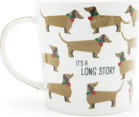 Porcelánový hrnek It’s a long story, 400 ml – hrnek s jezevčíky pro pejskaře