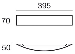 Linea Light 1140 Curvé_W, bílé nástěnné svítidlo, 15W LED 3000K, délka 39cm