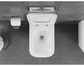 Mexen Teo, závěsná WC mísa 510x345x340 mm, Rimless Tornádo + WC sedátko z duroplastu, bílá lesklá, 30850700T