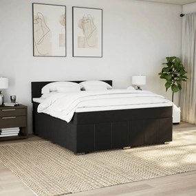 Box spring postel s matrací černá 180x200 cm textil 3287149