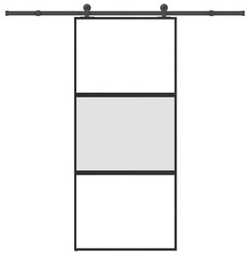 Posuvné dveře s kováním 90x205 cm tvrzeného sklo a hliník