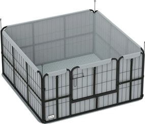 PawHut Cvičební Box pro Štěňata, Box se Zámkem, Oxford 600D Tkanina, Pratelná Podložka, Ohrádka pro Psy, Ocel, 122 x 60 cm, Černá