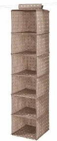 Compactor Organizace šatníku - Závěsný organizér 30x30x128 cm, 6 přihrádek, hnědá RAN4381B