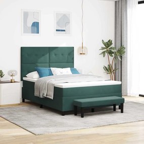 Postel s boxspringem s čelo Tmavě zelená 190 x 140 cm samet 3344513