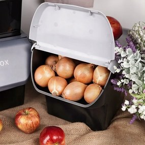 VILDE Úložný box na brambory a cibuli s větráním, VEGBOX černý (14l - 10kg brambor)