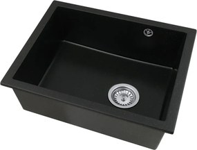 Gamma Decor 5040, 1-komorový granitový dřez 560x460x180 mm, černá se zlatými body, GMA-ZLE000180