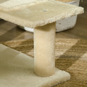 Škrabadlo PawHut stabilní do 10 kg Kočičí strom se sisalovými sloupky a schůdky pro domácí mazlíčky Béžová 50 x 50 x 100 cm pro milovníky koček | Aos…