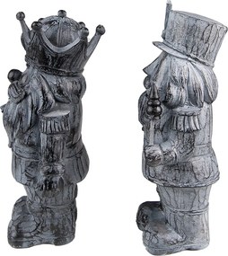 2ks šedá antik dekorace Louskáček - 11*8*21 cm