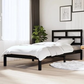 vidaXL Rám postele masivní borovice 90 x 200 cm [3101204] Barva: Černá