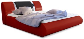 Manželská postel 180 cm Fabio (červená + černá) (s roštem a úl. prostorem). 1041675