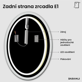 Kulaté zrcadlo do koupelny s LED osvětlením E1