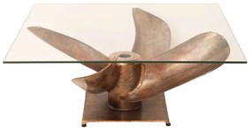 Massive home | Konferenční stolek OCEAN 85 CM měděný včetně skla