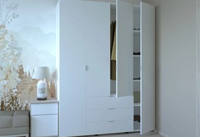 Skříň čtyřdveřová Gelar 155 cm Bílá