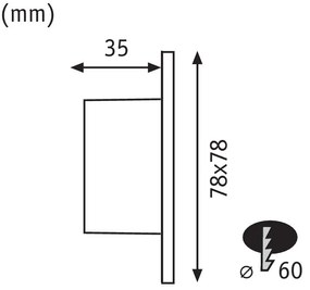 Paulmann 92922 Wand, zápustné svítidlo do KU68, 1×1,7 W LED, bílý plast, 230V, 7,8x7,8cm