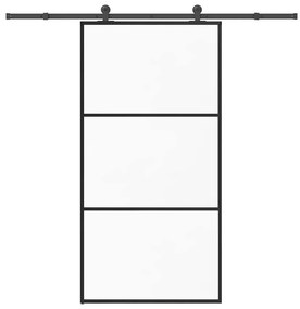 Posuvné dveře s kováním 102x205 cm ESG sklo a hliník 3332808