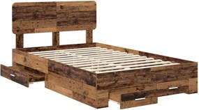 Rám postele s čelo Staré dřevo 120 x 190 cm Kompozitní dřevo 3412407