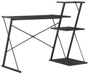 vidaXL Psací stůl s poličkami černý 116 x 50 x 93 cm