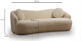 Designová 3-místná sedačka Tanicia 225 cm krémová