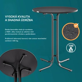 Cateringový skládací barový stůl Ofelie 70 cm šedý