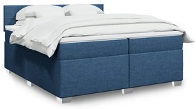 Box spring postel s matrací modrá 200x200 cm textil 3288301