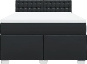 Box spring postel s matrací černá 140x200 cm umělá kůže 3288424