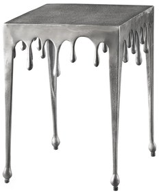Stříbrný hliníkový odkládací stolek Lussig S, 44 cm