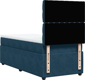Box spring postel s matrací tmavě modrá 80 x 200 cm samet 3292200