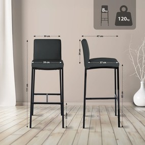 Barová židle Freeport umělá kůže B – tmavě šedá
