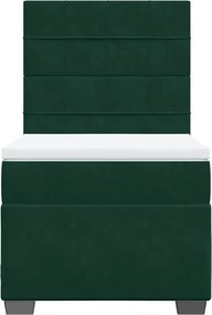Box spring postel s matrací tmavě zelená 100x200 cm samet 3290837