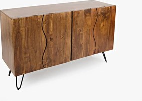 Komoda Avola 137 cm z masivu černá/ořech