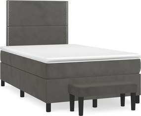 Box spring postel s matrací tmavě šedá 120 x 200 cm samet 3137774