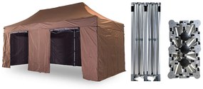 Nůžkový párty stan 3x6 m /6 noh TENTino BIG HEXAGON EXTREME Barva opláštění: 10A - HNĚDÁ