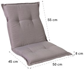 Prato, čalouněná podložka, podložka na židli, podložka na nižší polohovací křeslo, na zahradní židli, polyester, 50 x 100 x 8 cm, 1 x sedák