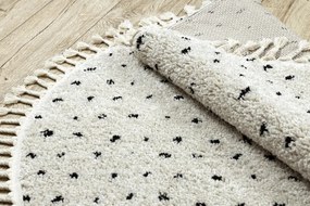 Dywany Łuszczów Kusový koberec Berber Syla B752 dots cream kruh - 160x160 (průměr) kruh cm
