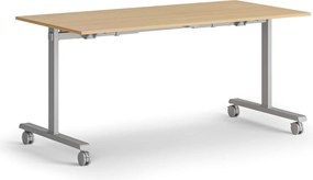Mobilní stůl MATCH, 160x80 cm, šedá podnož, buk