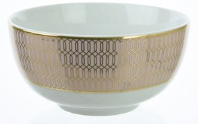 Candlelight Porcelánová miska Pink &amp; Gold Geo - 14cm