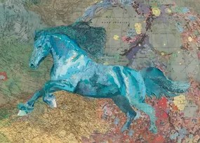 HEYE Puzzle Map Art: Kůň / 2000 dílků / 96,6 × 68,8 cm
