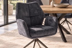 Designová otočná židle Kody tmavě šedý samet